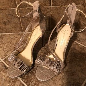 Jessica Simpson | Shoes | Jessica Simpson Gold Glitter Crystal Bow ...